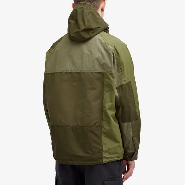 Comme Des GarçOns Multi Fabric Patchwork Hooded Jacket - Khaki Mix